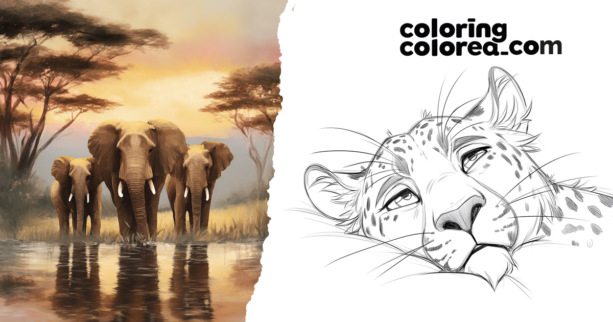 🐘 Dibujos de la Sabana para Colorear – Animales y Paisajes